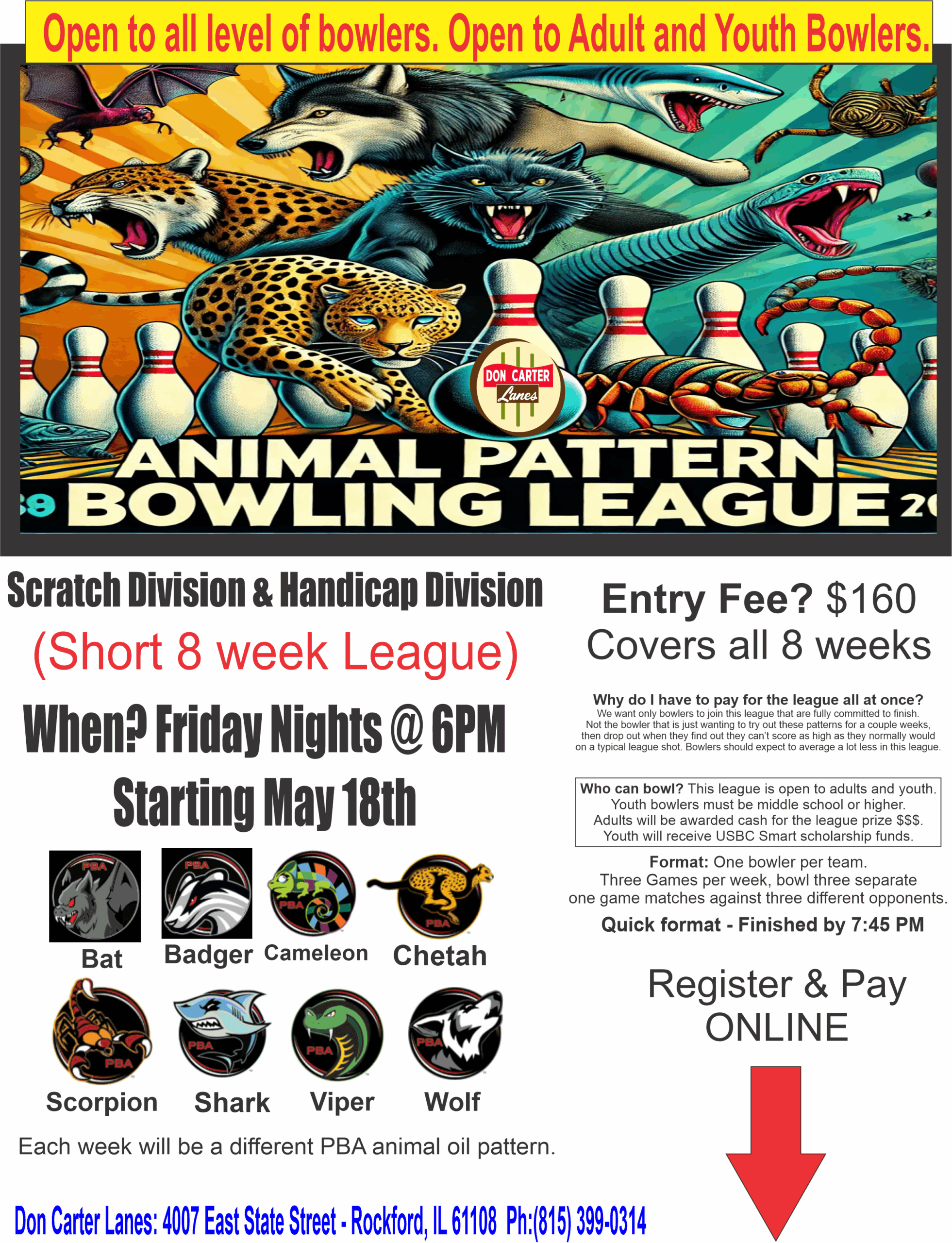 PBA Animal Pattern League | Don Carter Lanes | Rockford, IL